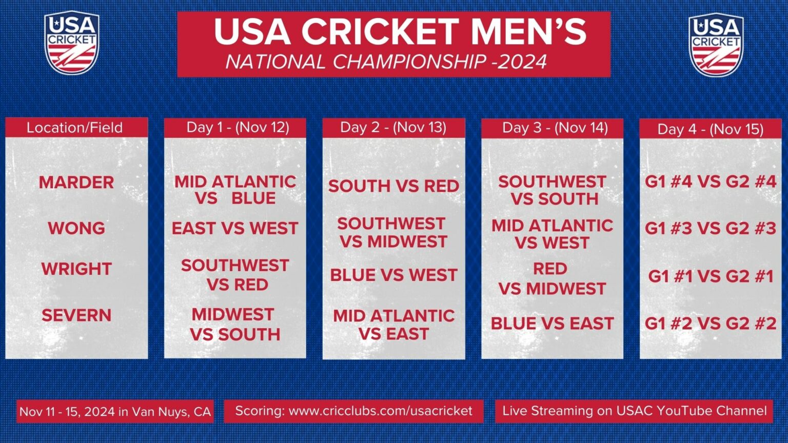 Schedule, Squads, and Team Management for Men's 50 Overs National ...